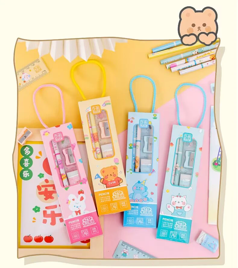 Wholesale Kids Stationery Gift Set Five Piece Cute Kawaii Set School ...
