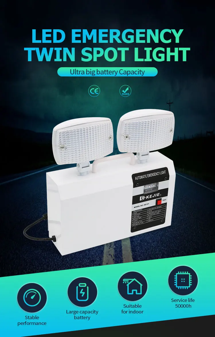 LED Twin Spot Emergency Light Wholesale Custom Rechargeable LED Dual ...