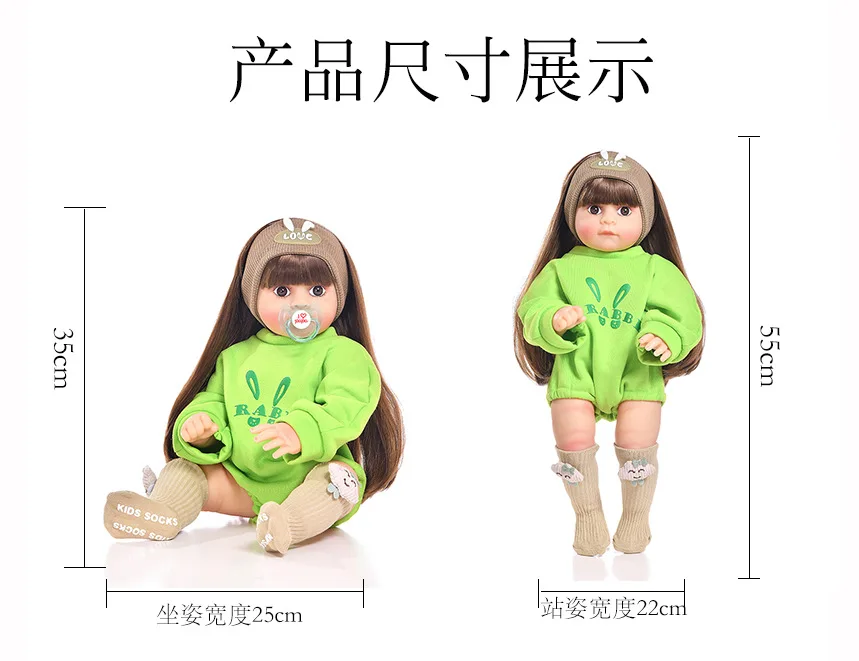 22inch Realistic Small Baby Reborn Dolls Bebe Poupee Reborn Silicone ...