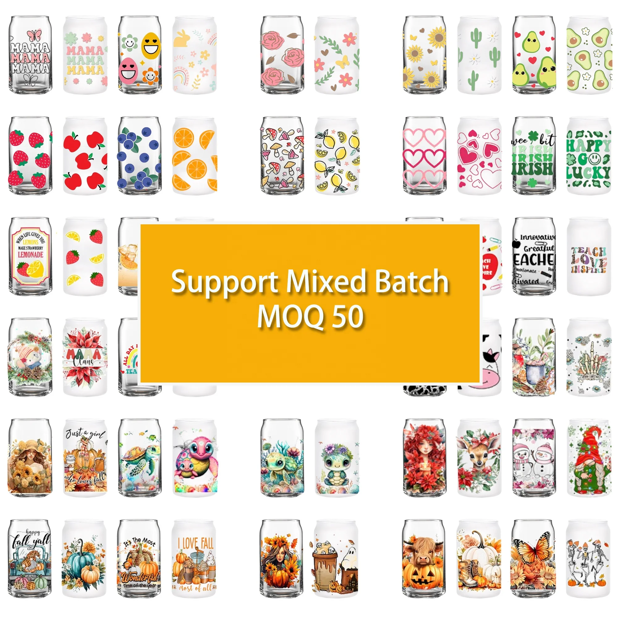 16oz Custom Soda Drinkware Glassware Sublimation Blank Frosted Can ...