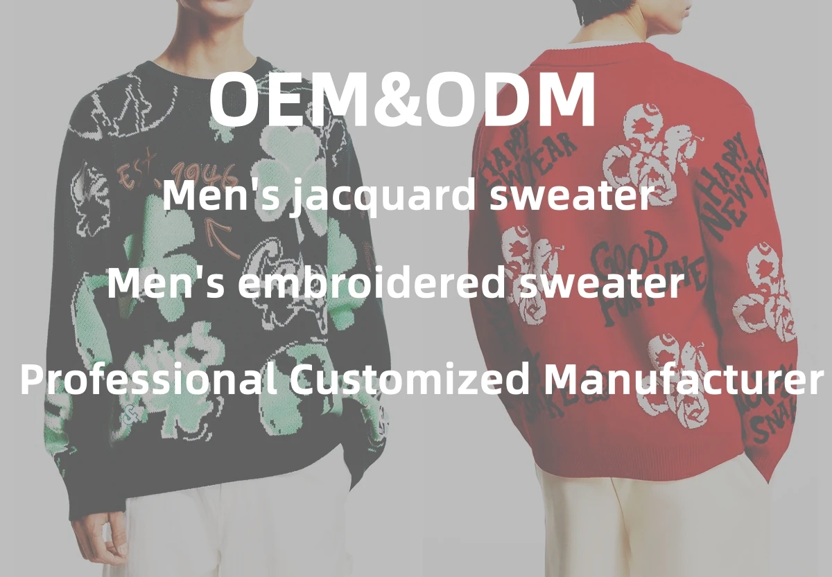 Custom LOGO Brand Name Jacquard Letter Design OverSize Knit Pullover ...