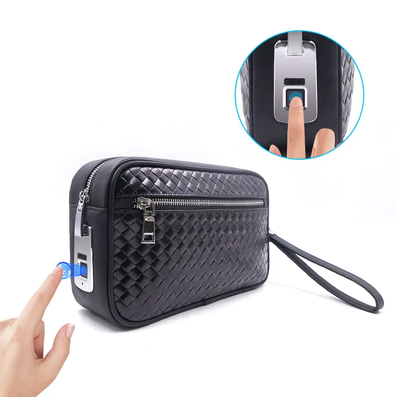 Fingerprint Lock Men's Handbags - Anti-Theft & Stylish