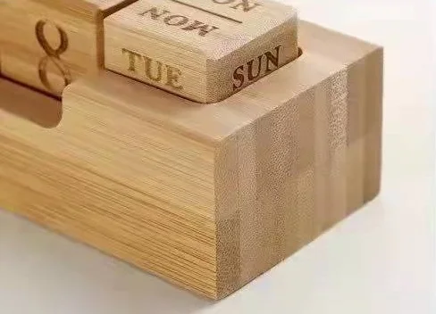 Wooden Desk Blocks Calendar Flip Cube Week Month Date Display Calendar ...