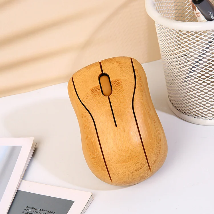Customized Logo Eco-friendly Bamboo Wireless Mouse Promotional Gift ...