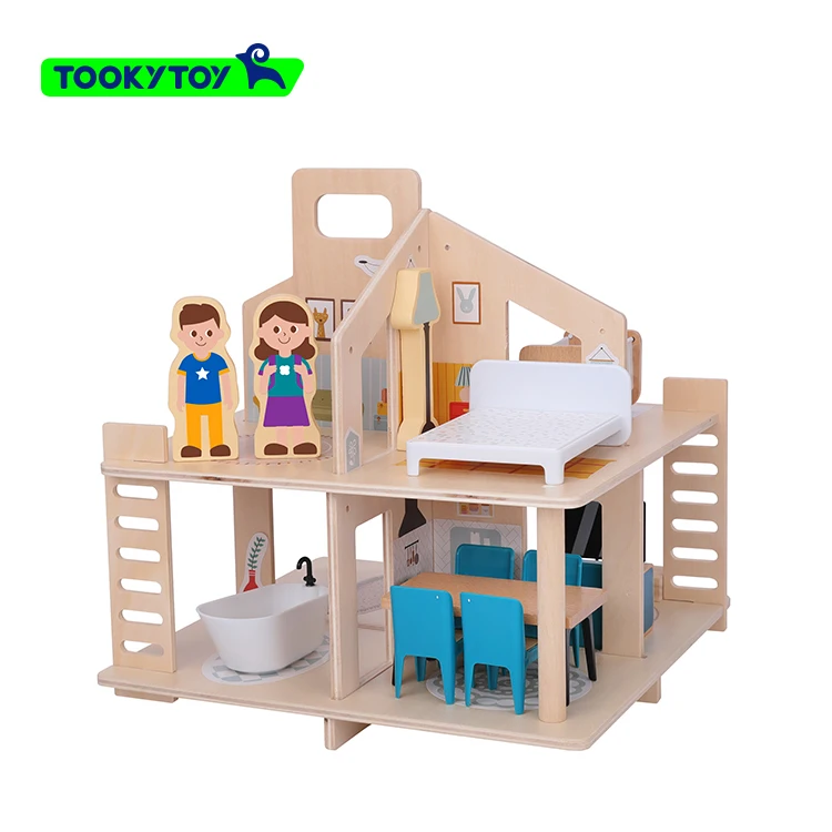 2024 New Pretend Role Play Diy Educational Toy Kids Wooden Doll House ...