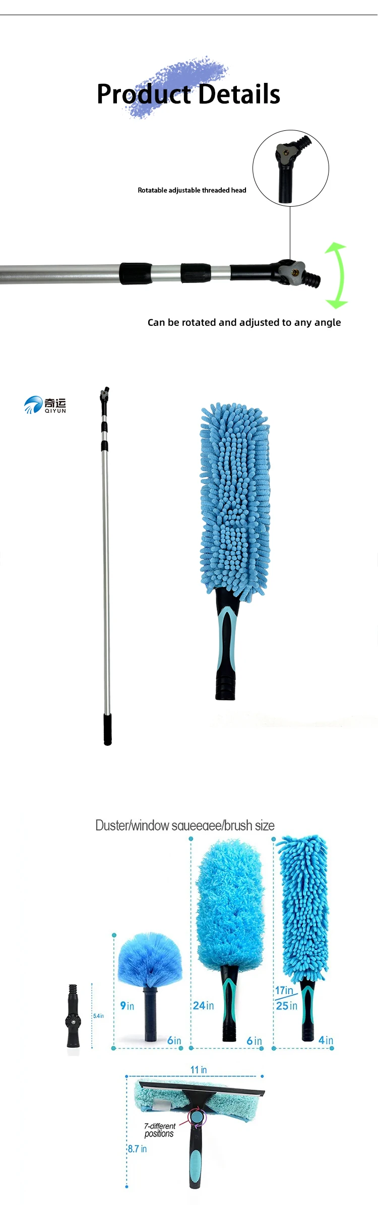 Qiyun Factory Direct Spider Web Cleaning Chenille Microfiber And Cobweb ...