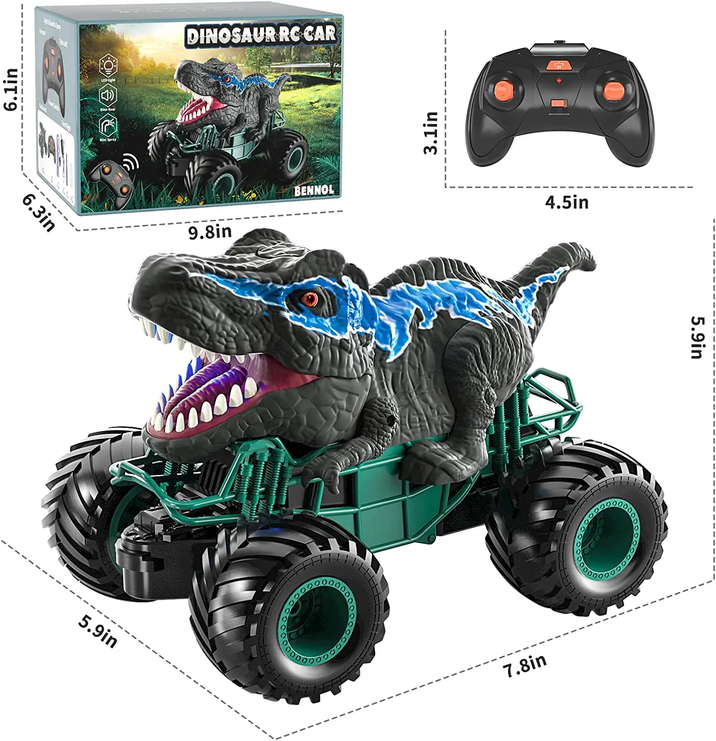 Rock Crawler Big Remote Control Dinosaur Car Rc Dinosaur Remote Control ...