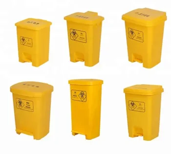 Hospital Garbage Waste Bin With Lid Heavy Duty Street Outdoor Yellow ...