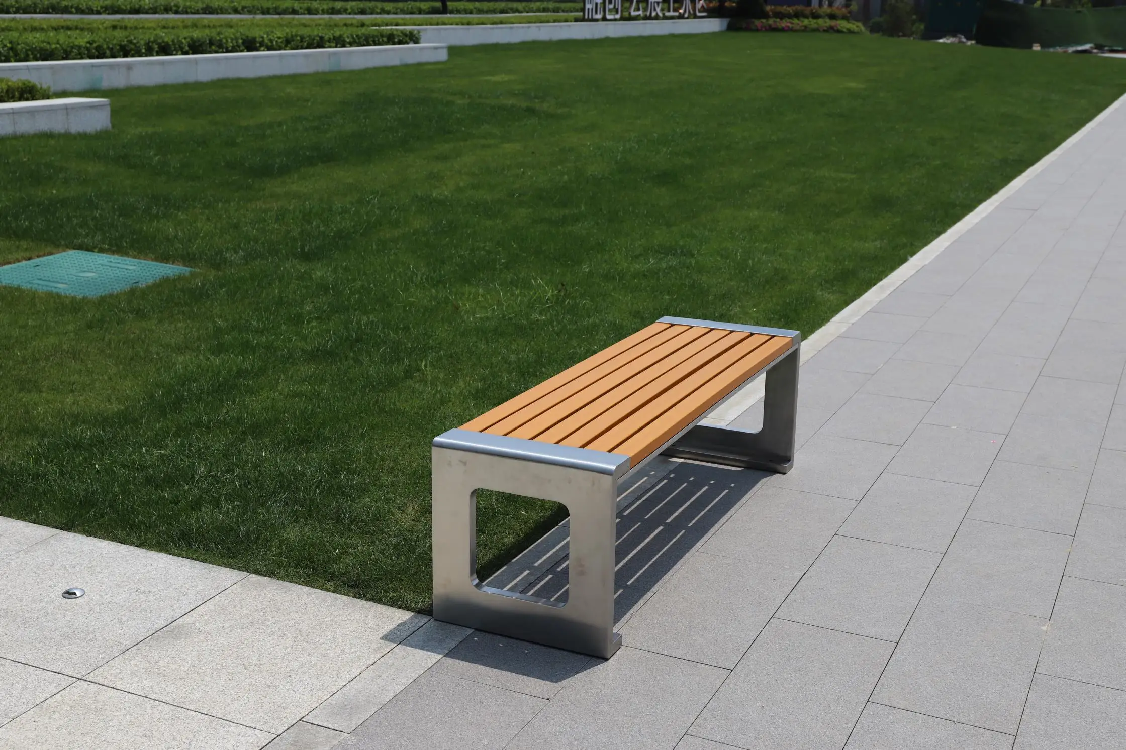 Factory Price WPC Outdoor Wooden Waiting Bench for Garden Hotel Gym ...