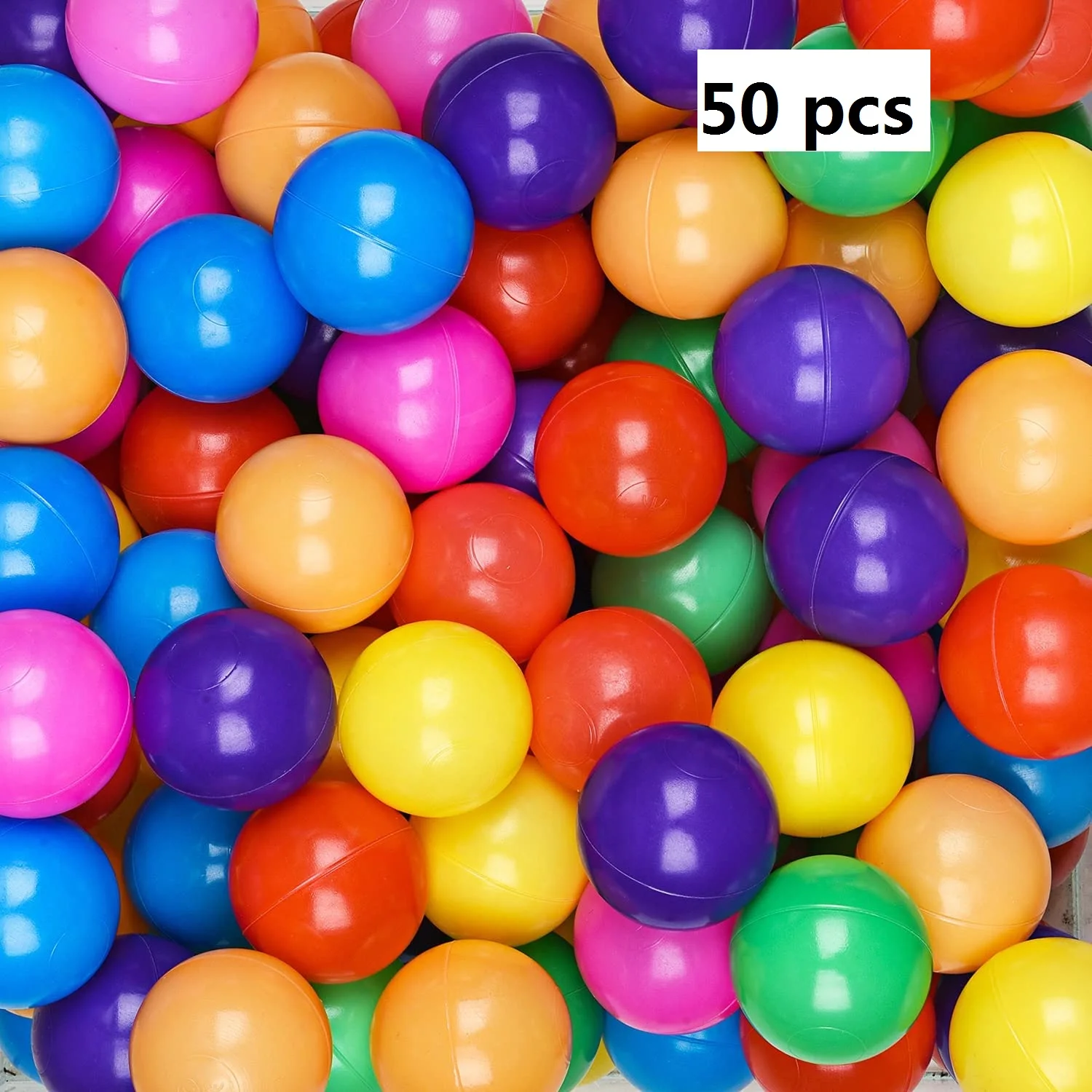 50 Soft Plastic Mini Ball Pit Balls - Safe & Fun Play