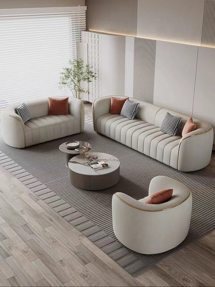 Living Room Light Luxury Leather Sofa Set Modern Sectionals Couch ...