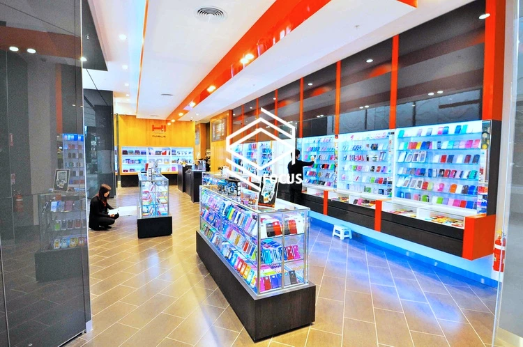 Mobile Phone Shop Interior Design - Display & Wood Accessories