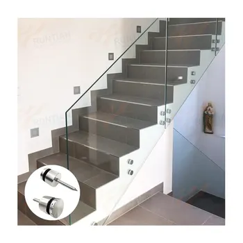 Adjustable Stair Rail Clearview Wall Mounted Tempered Glass Balustrade ...
