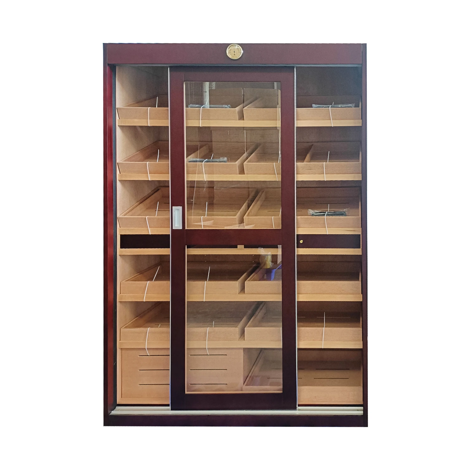 Luxury Cigar Humidor Big Capacity Sliding Glass Display Door Spanish ...