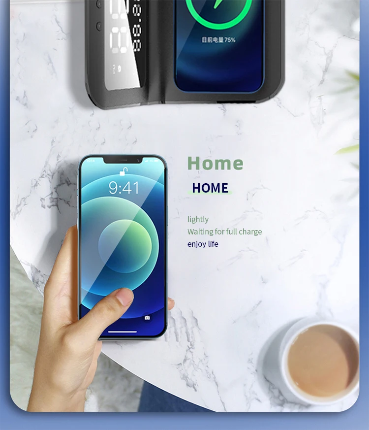 Factory Whosal Portable Smart Cell Phone Chargers 15w Fast Alarm Clock ...