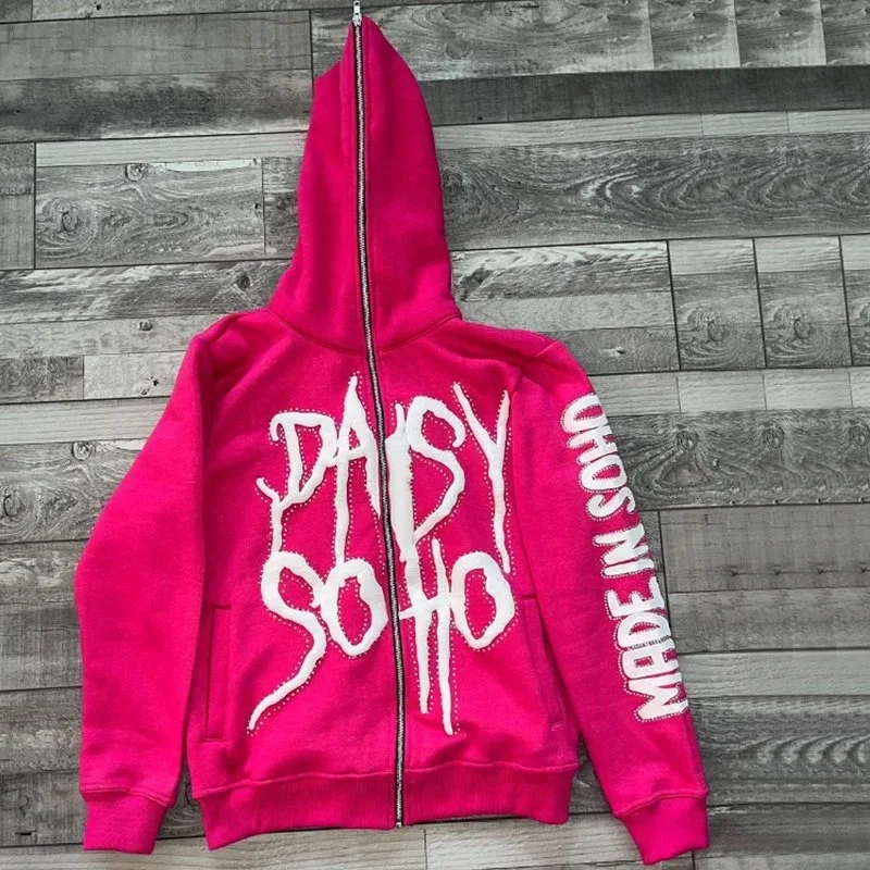 Custom Puff Print Logo Streetwear 350 400gsm Cotton Full Zip Up Hoodies ...