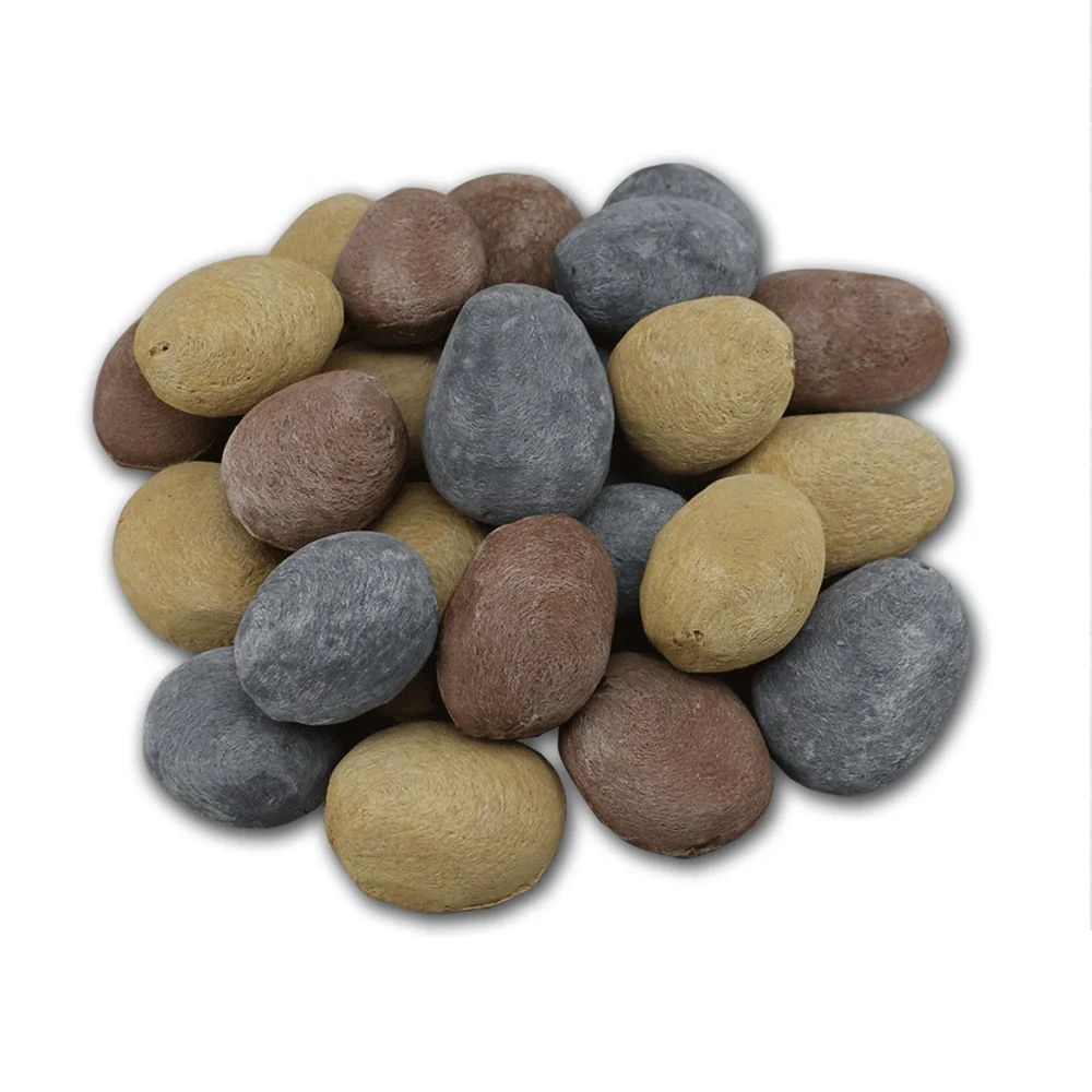 Gas Fire Stone Ceramic Fiber Stones Khaki/Grey/Red-brown 24pcs/set ...