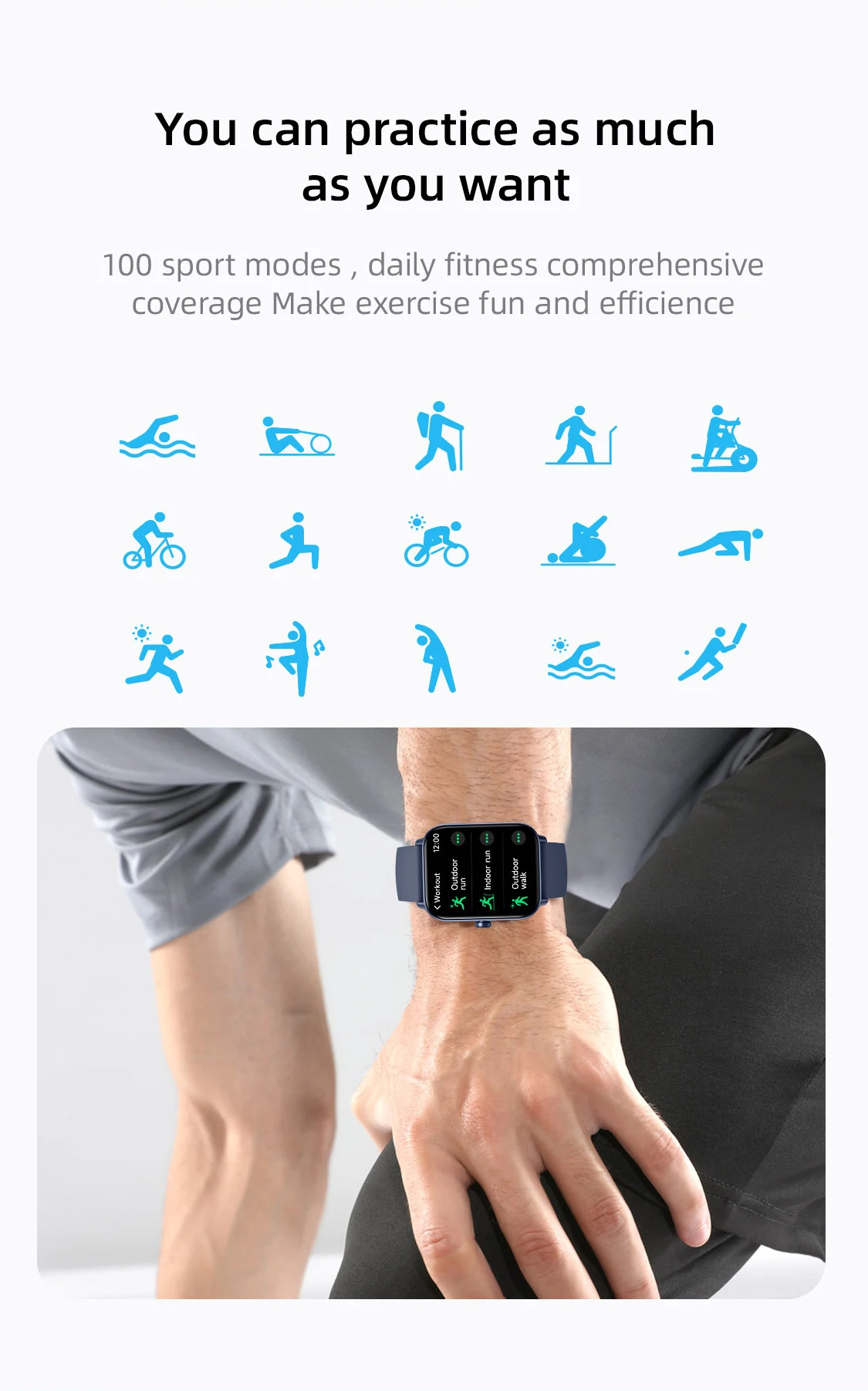 IDW19 Smartwatch - Unisex Fitness Tracker with Heart Rate Monitor
