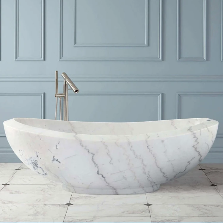 Modern Luxury Natural Customized Marble Bathroom Bath Tub Freestanding ...
