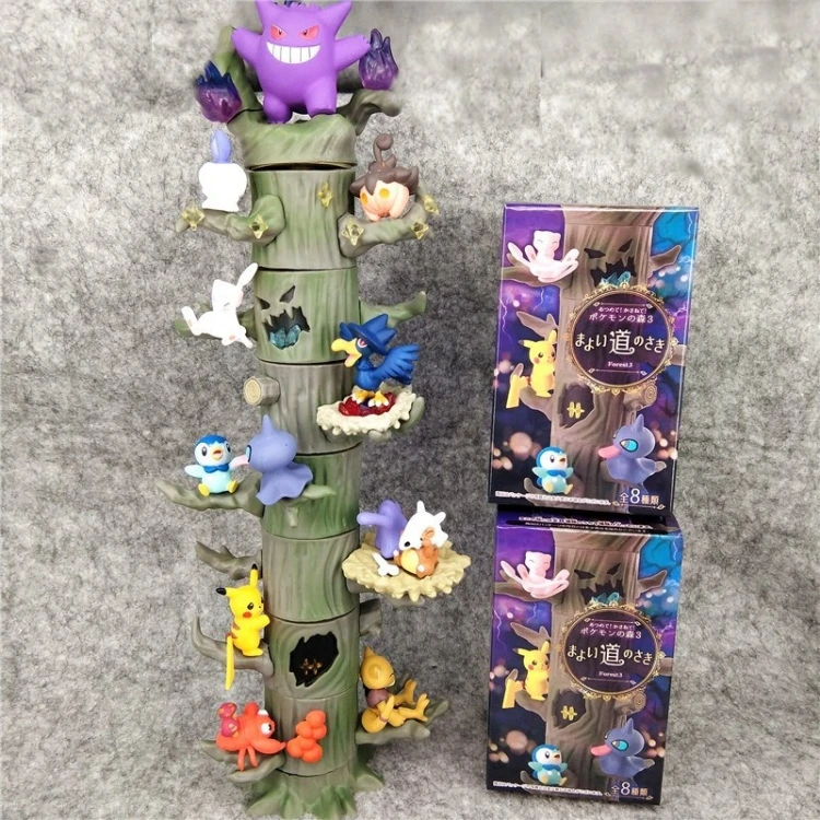 Pokemoned PVC Tree Stump - 8pcs Figure Toy Set for Gifts