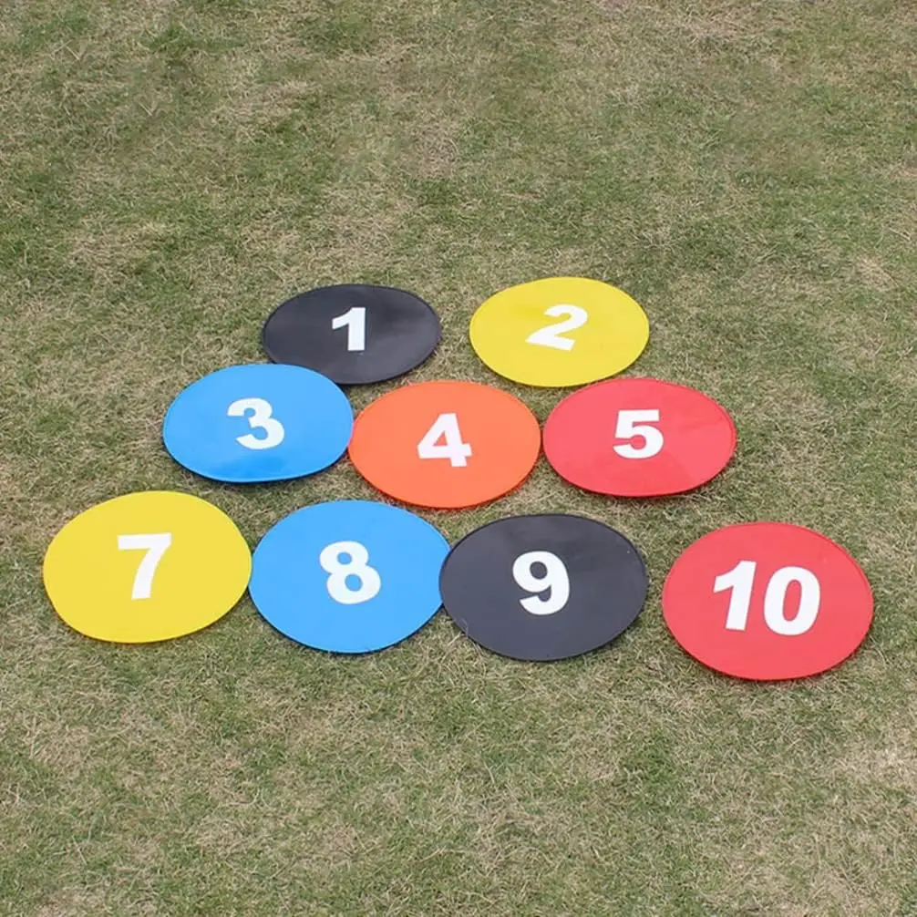 9 Inch Numbered Markers Flat Cones Non-slip Poly Spots Floor Dots ...