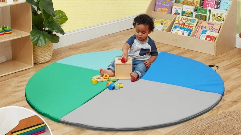 Custom Color Round Folding Baby Floor Patchwork Carpet Foam Play Mat ...