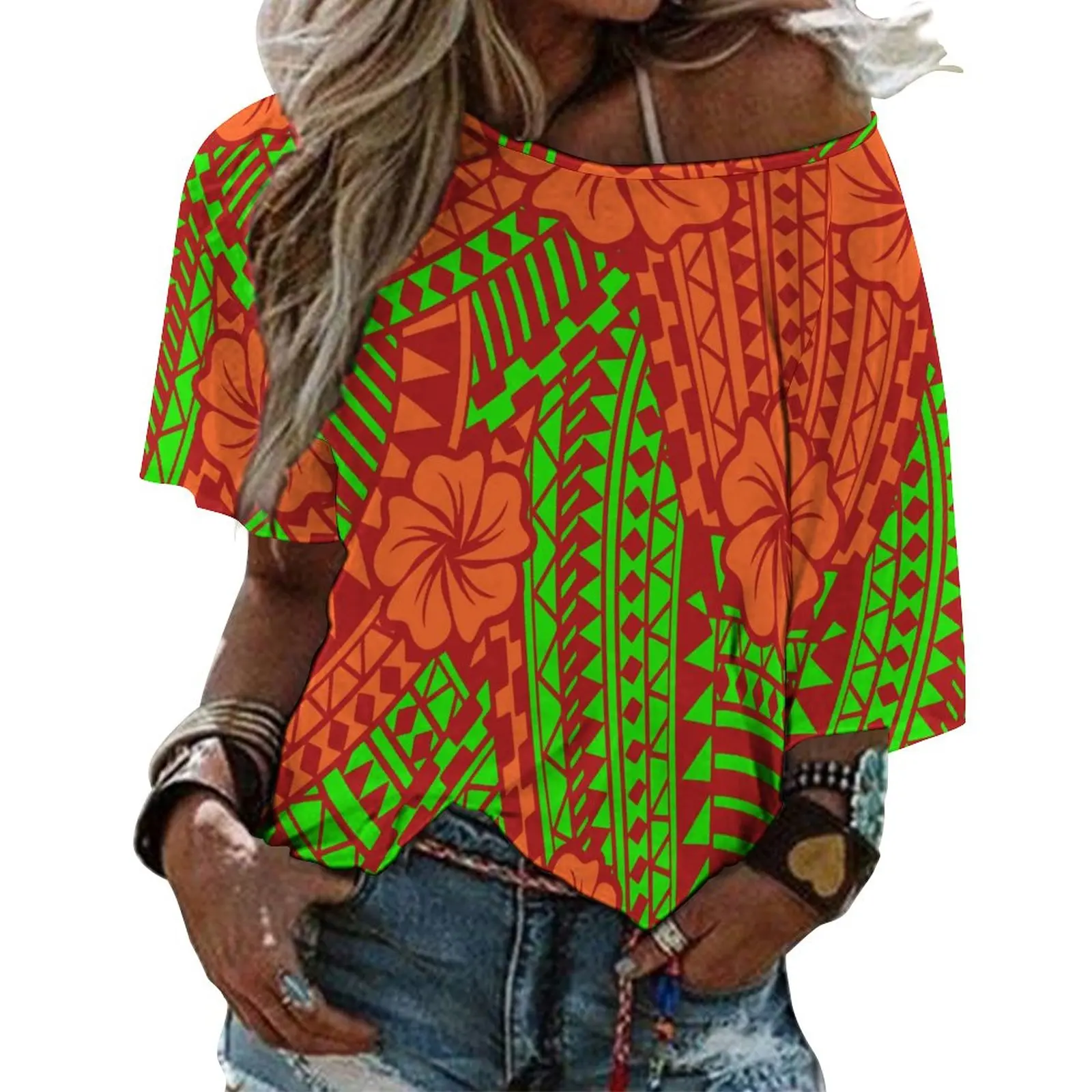 Woman Tops Fashionable T-shirts Polynesian Tribal Samoa Stylish ...