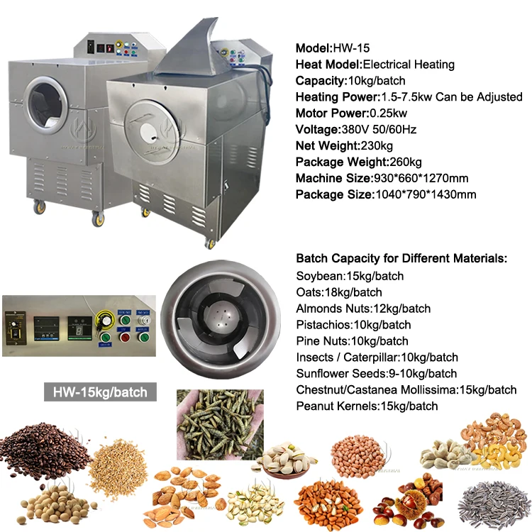 5kg/batch-500kg/batch Electromagnetic Induction Heating Sesame Seed ...