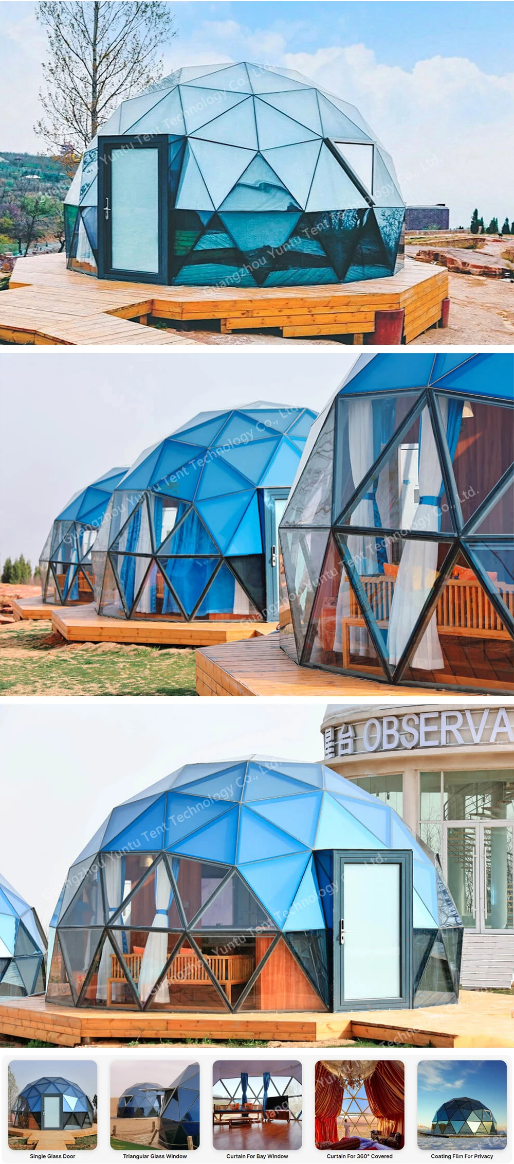 Luxury Igloo House Glass Camping Tent with Metal Frame - Insulated ...