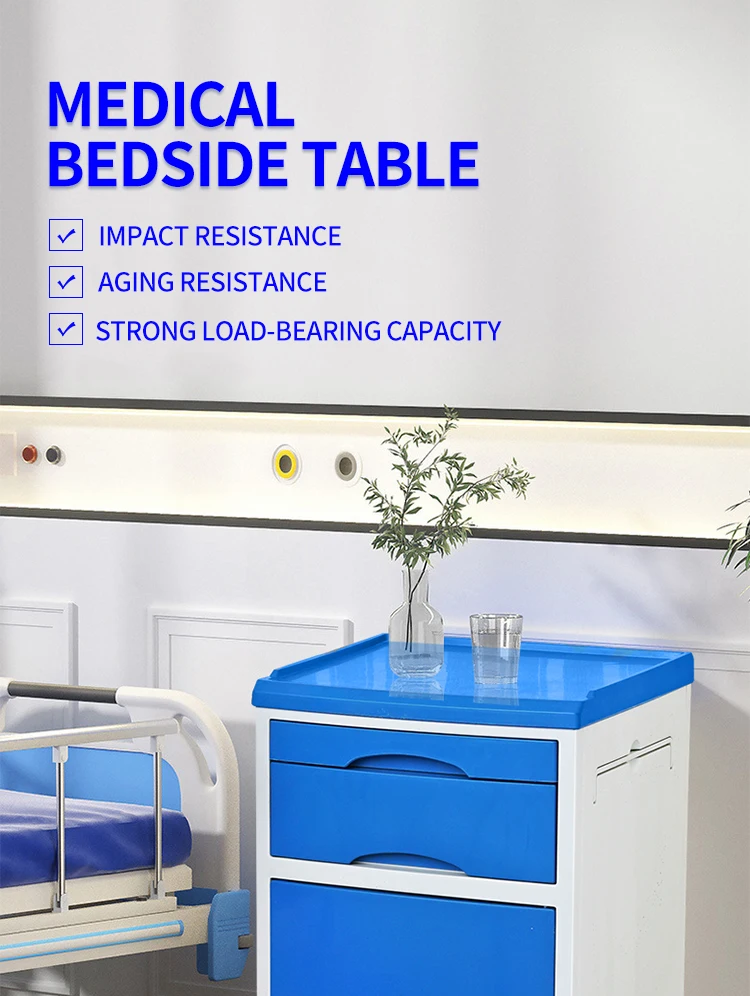 Abs Plastic Green Nightstand Medical Hospital Bed Beside Table Cabinets ...
