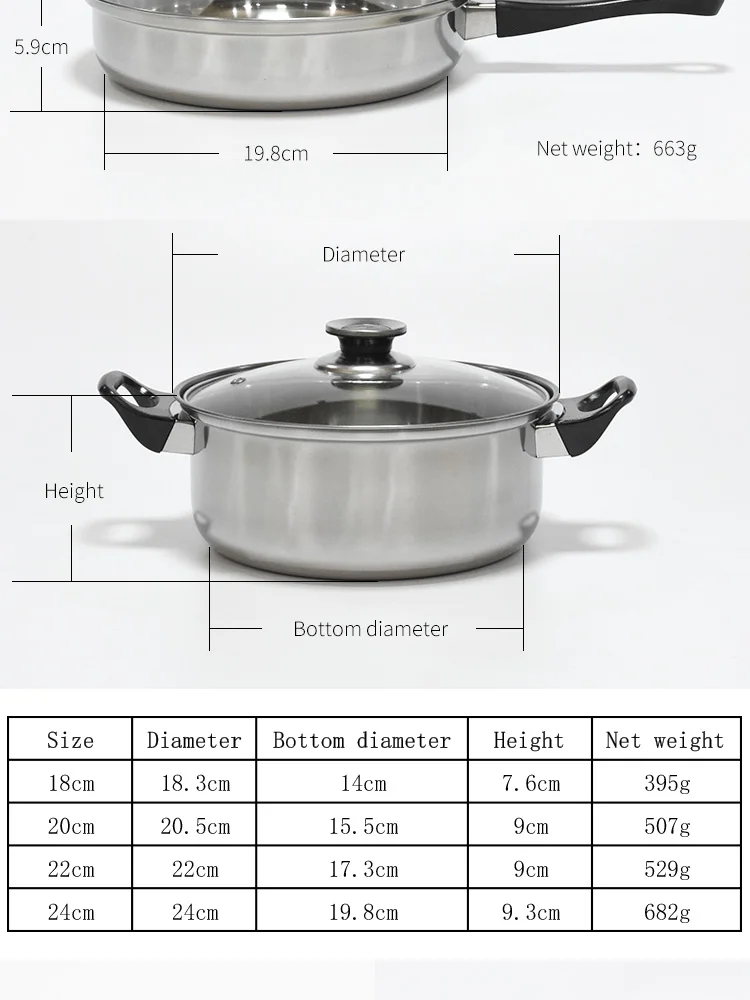 Stainless Steel Kitchen Pots And Pan Set Cooking Pot Set 10pcs Cookware ...