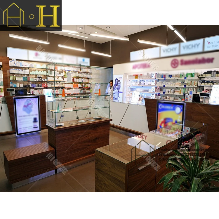 Modern Medical Store Display Counter Design Health Care Store Furniture ...