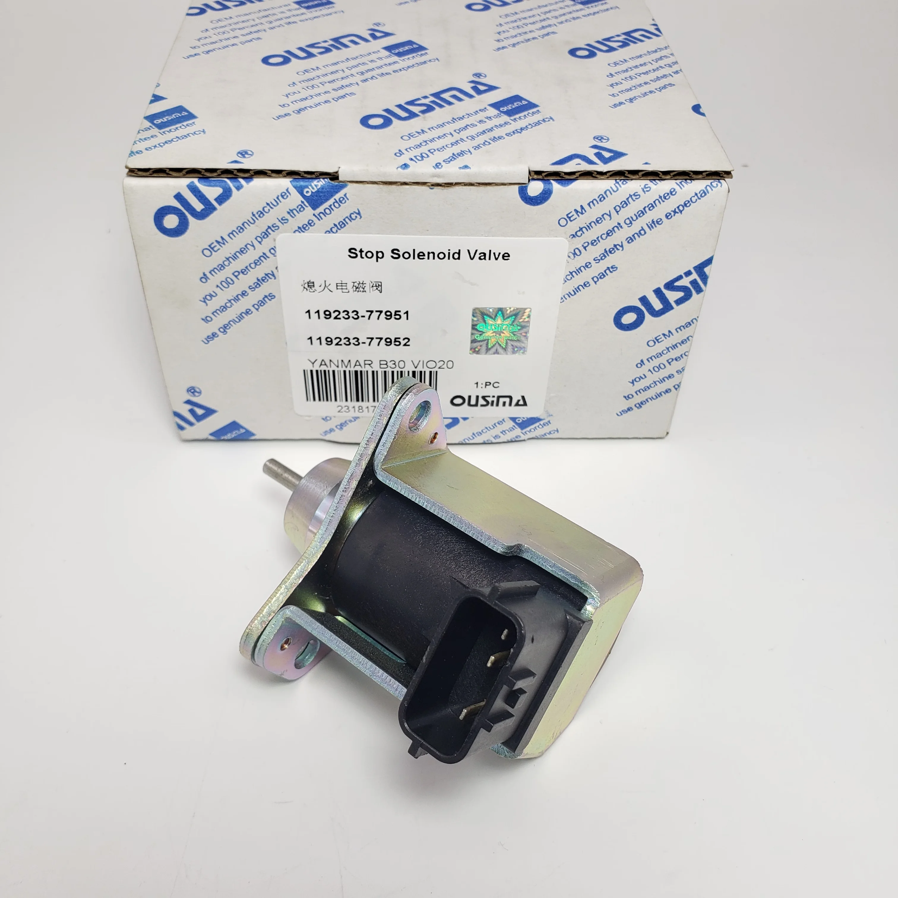 YANMAR B30 VIO20 Fuel Shut off Stop Solenoid Valve 119233-77951 119233 ...