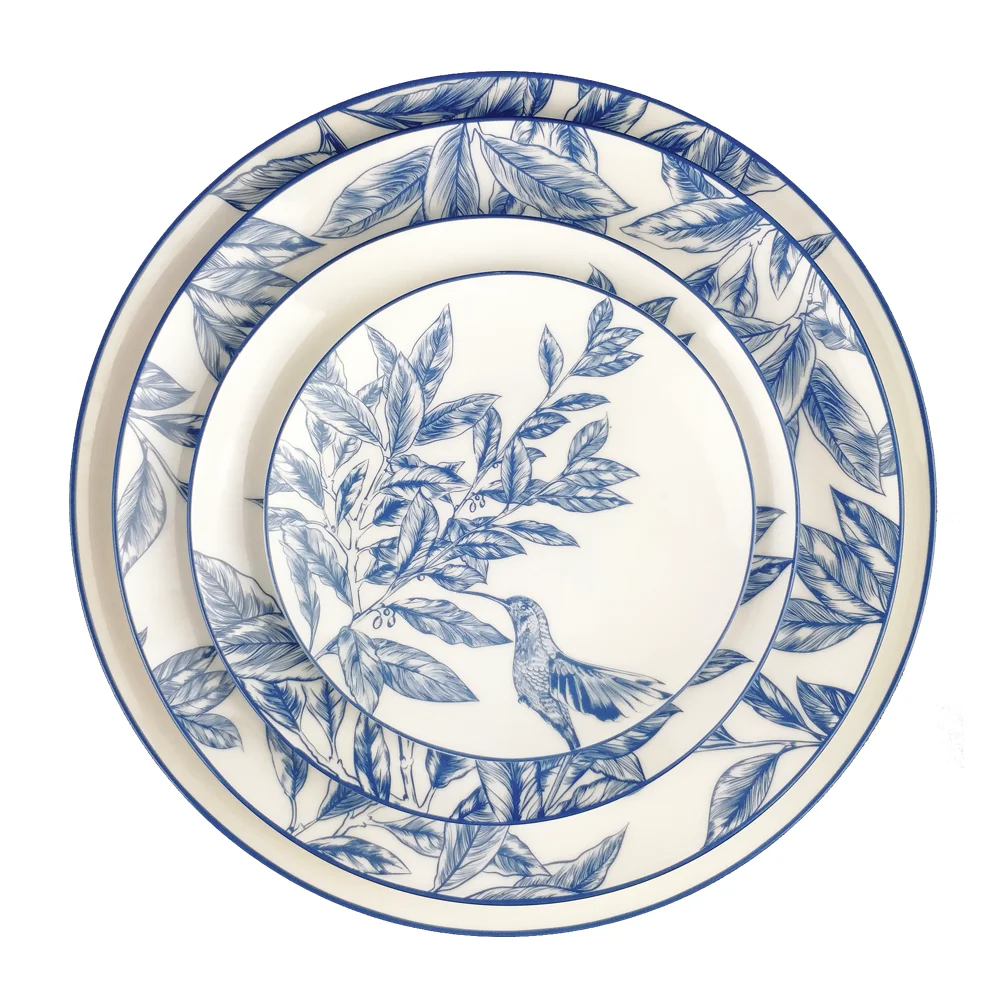 Luxury Plate Dishes Bird Animals Design Bone China Dinner Plate Sets ...