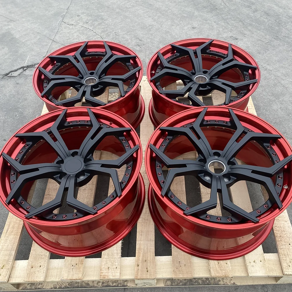 GVICHN Customized Forged Car Wheels - 20 Inch Brushed Red