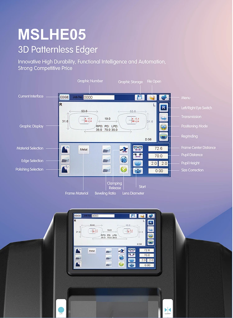 Optical Laboratory Lens Cutting Edgering Machine Auto Lens Edger 3d ...