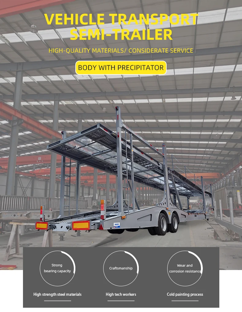 2 Axles Double Deck Long Car Carrier Vehicle Transport Semi-trailer ...