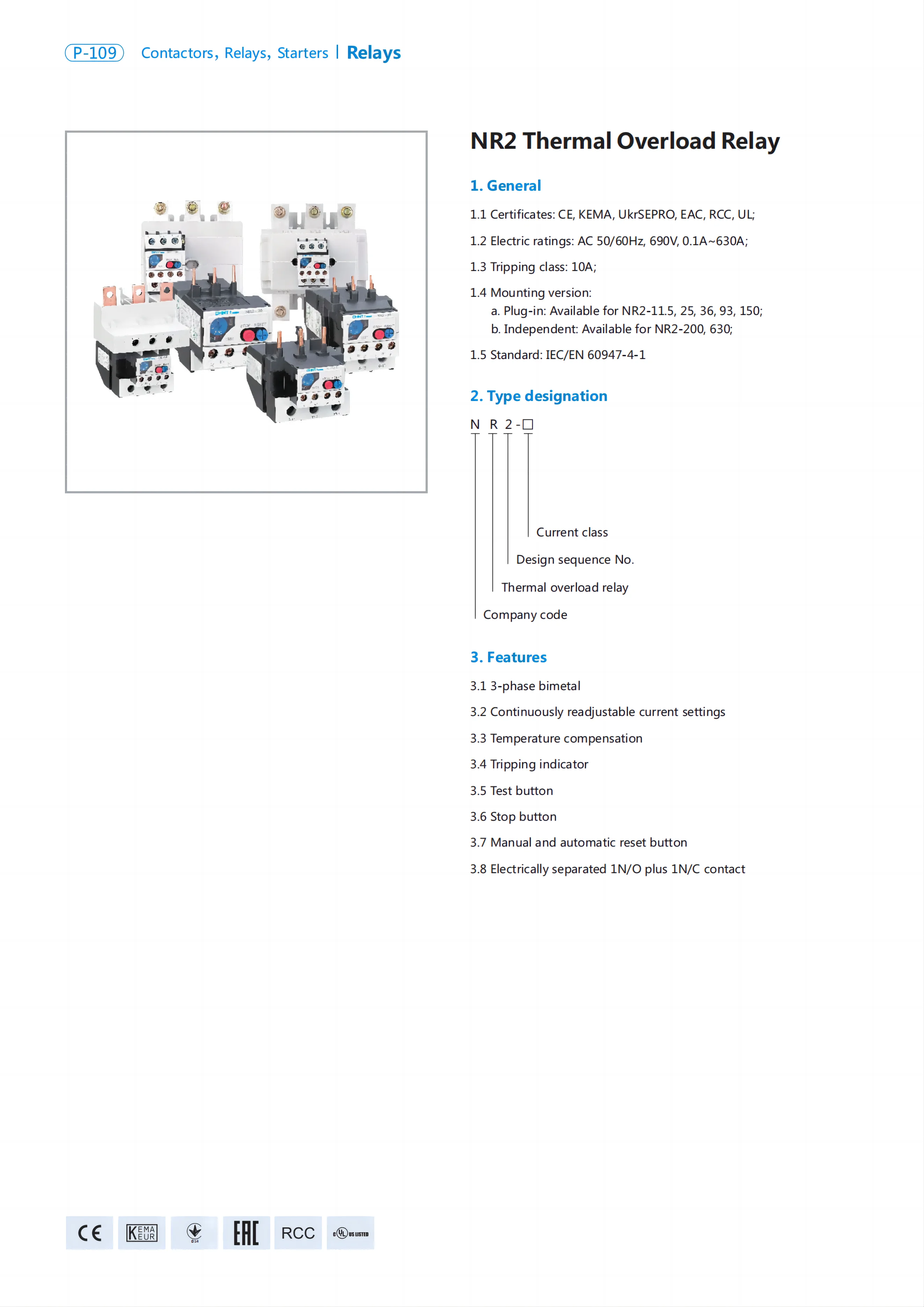 Chint Ce English Version Thermal Relay Nr2-25 9-13a Thermal Overload ...