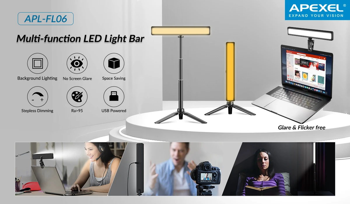 Apexel Video Conference Lighting Led Monitor And Laptop Light For Video ...