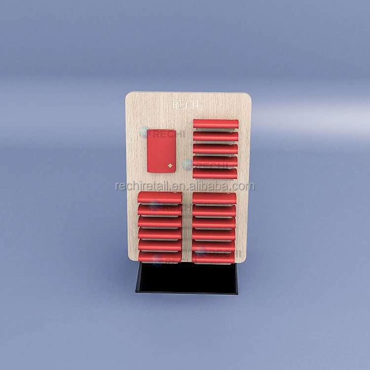 RECHI Custom L Shape Counter Wood Wallets POS Display Stand