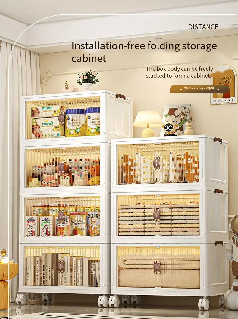 Rmier Multi Functional Folding Storage Cabinet - Perfect for Living Room