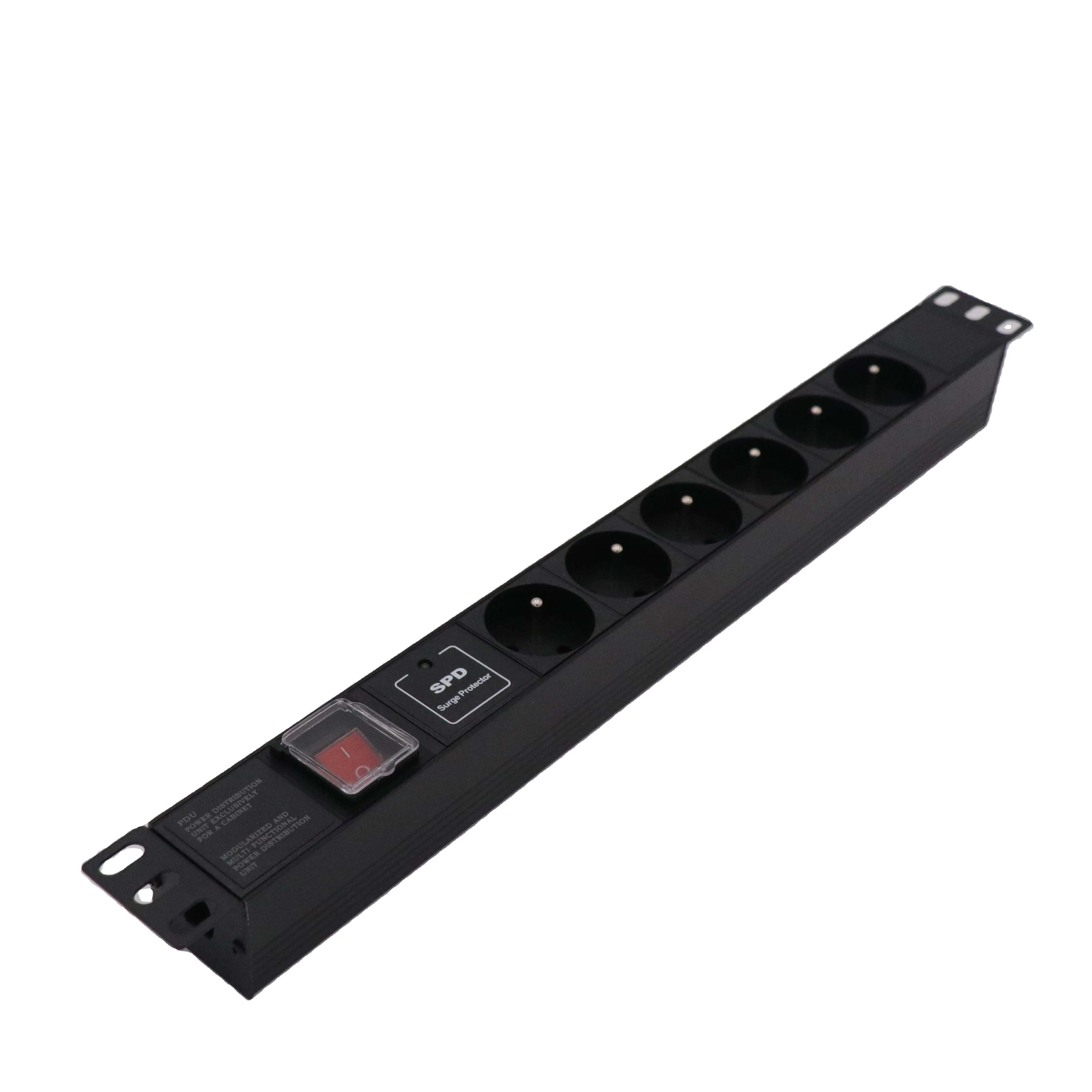 High Quality Basic 1u 19 Inch 6 Way Universal Type Pdu With An Off/on ...