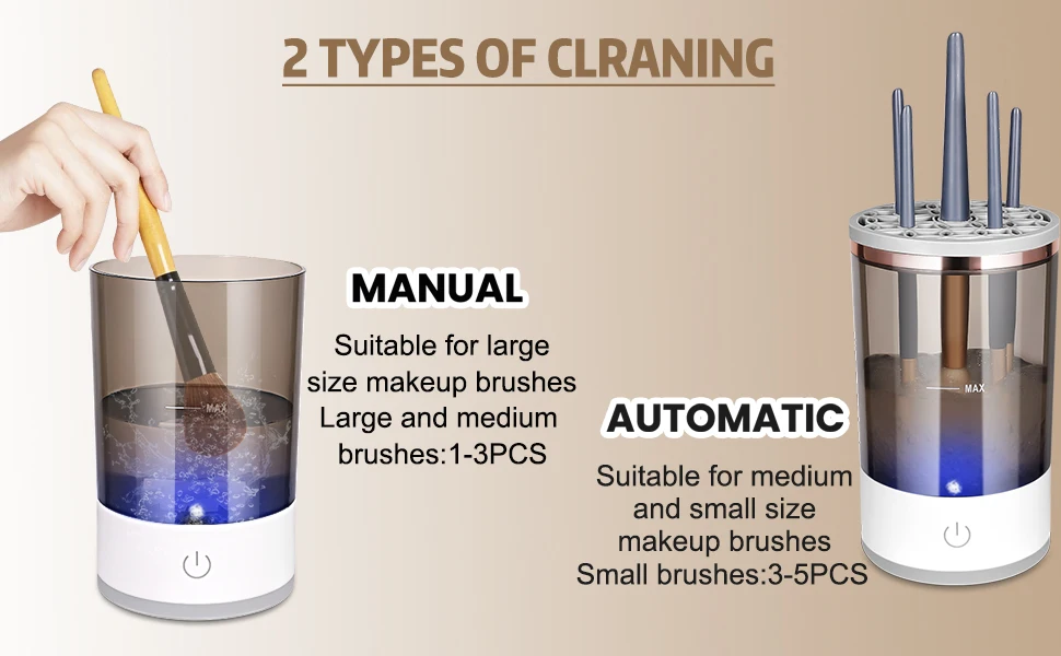 Makeup Brush Cleaner Machine - Portable & Automatic Spinner