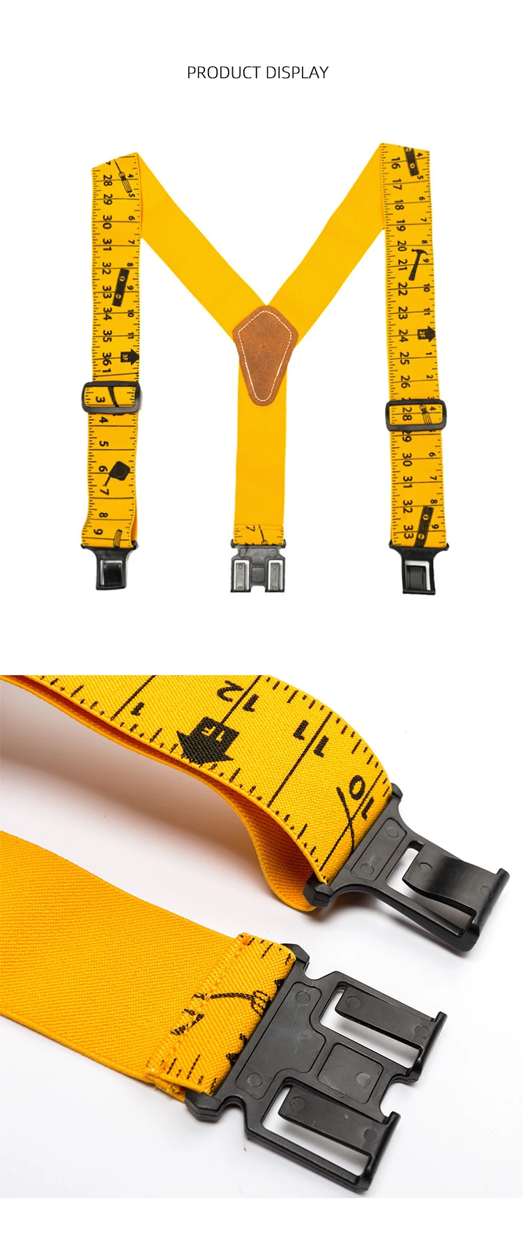 Heavy Duty Work Custom 3 Clips 5cm Tape Measure Trouser Ruler Brace ...