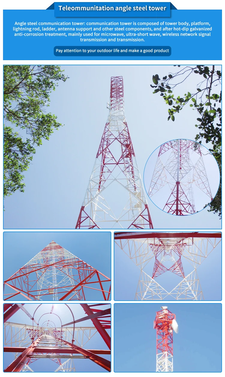 3 Legs Mobile Self Supporting Mast Tower for Signal Transmission