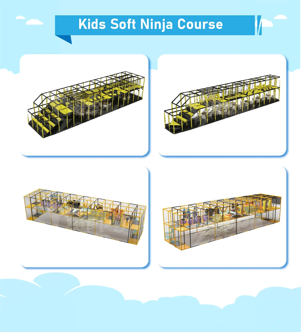 Soft Warrior Course Obstacle Challenge Ninja Parkour Trampoline Indoor ...