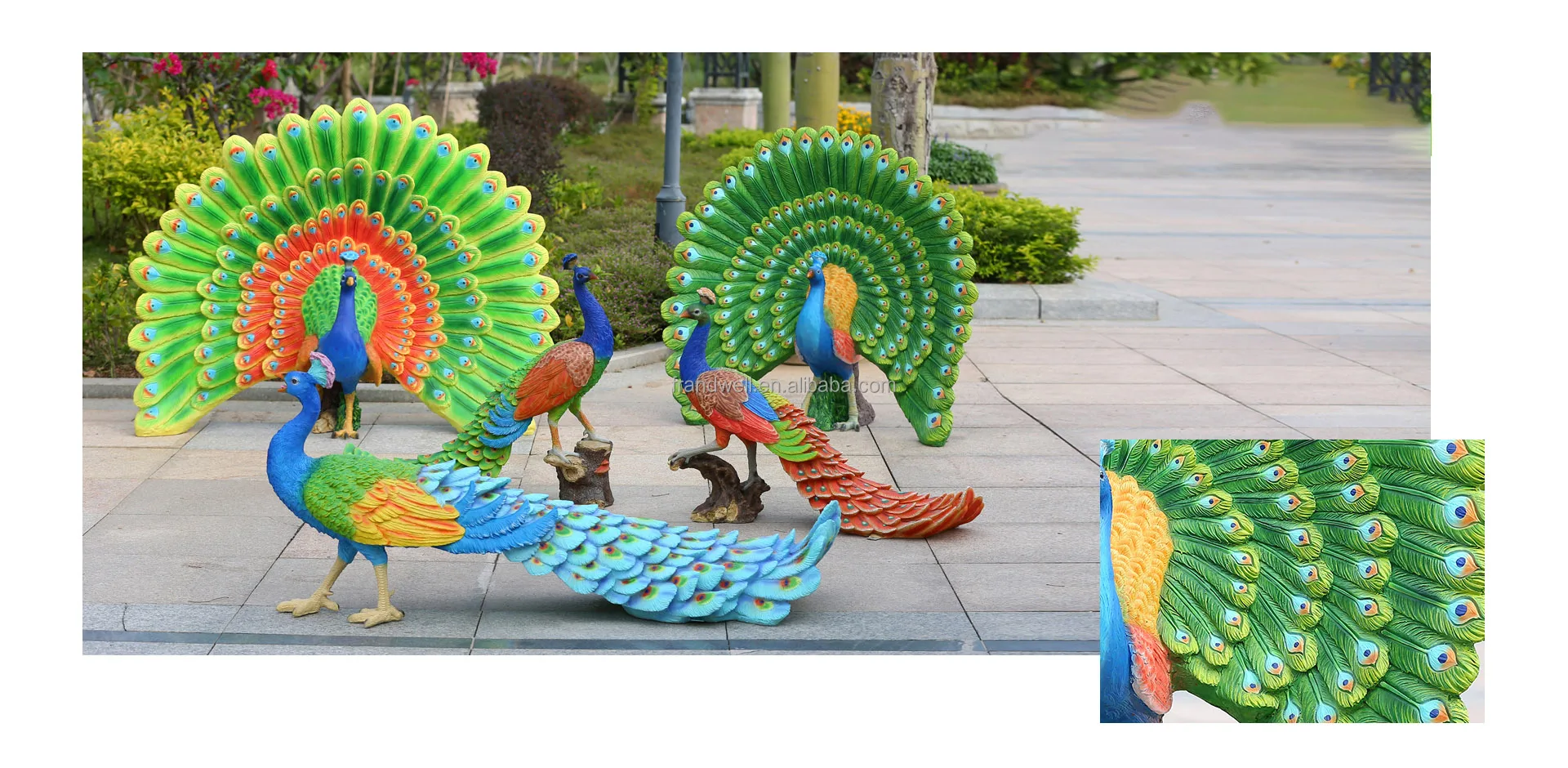 Outdoor Garden Park Decoration Animate Gold Peacock Decoration ...