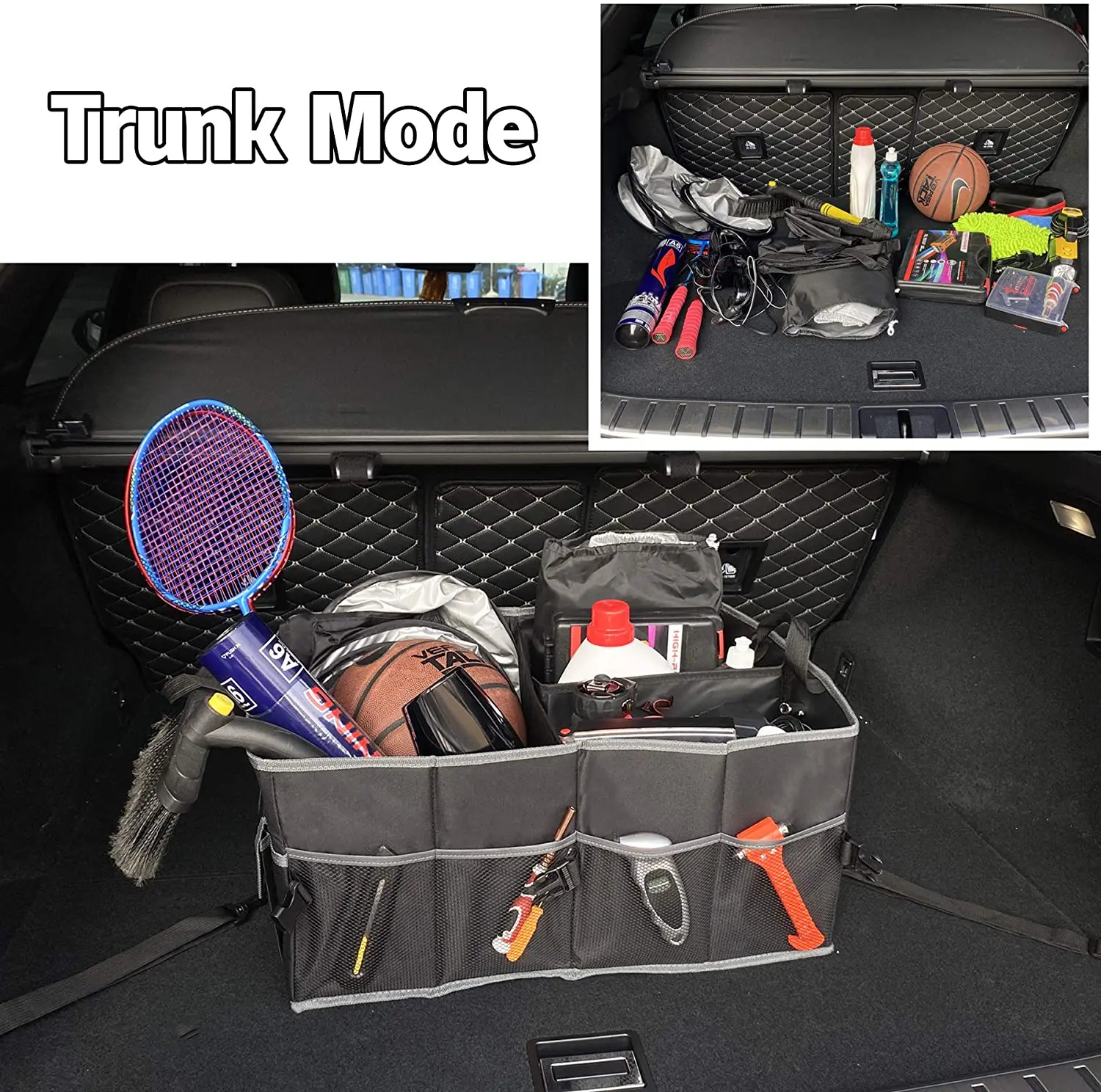 Heavy Duty Multi Pockets Expandable Cargo Storage Organizers Large ...