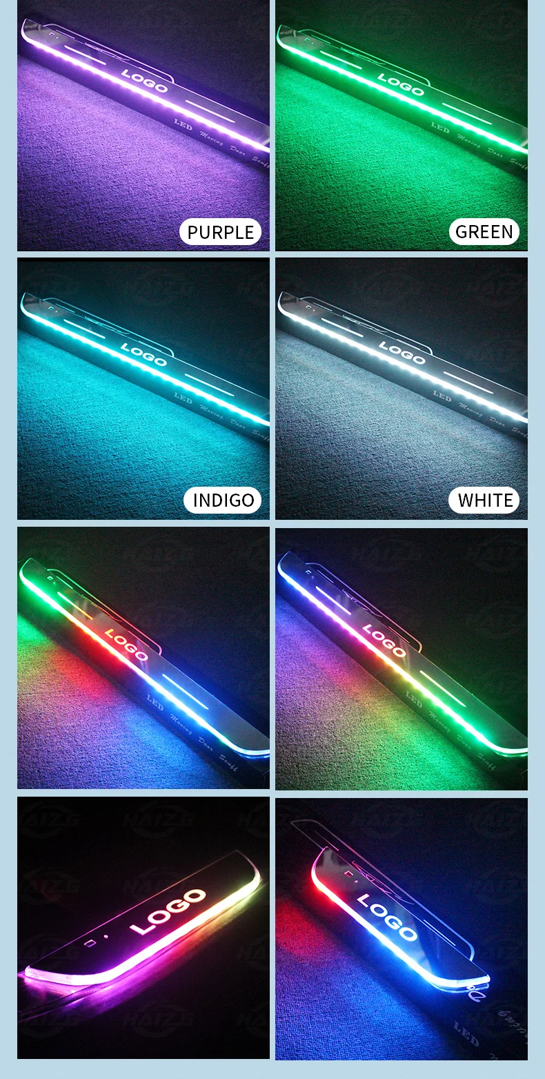 Haizg New Arrival Usb Rechargeable 4pcs Car Plate Pedal Custom Logo Led ...