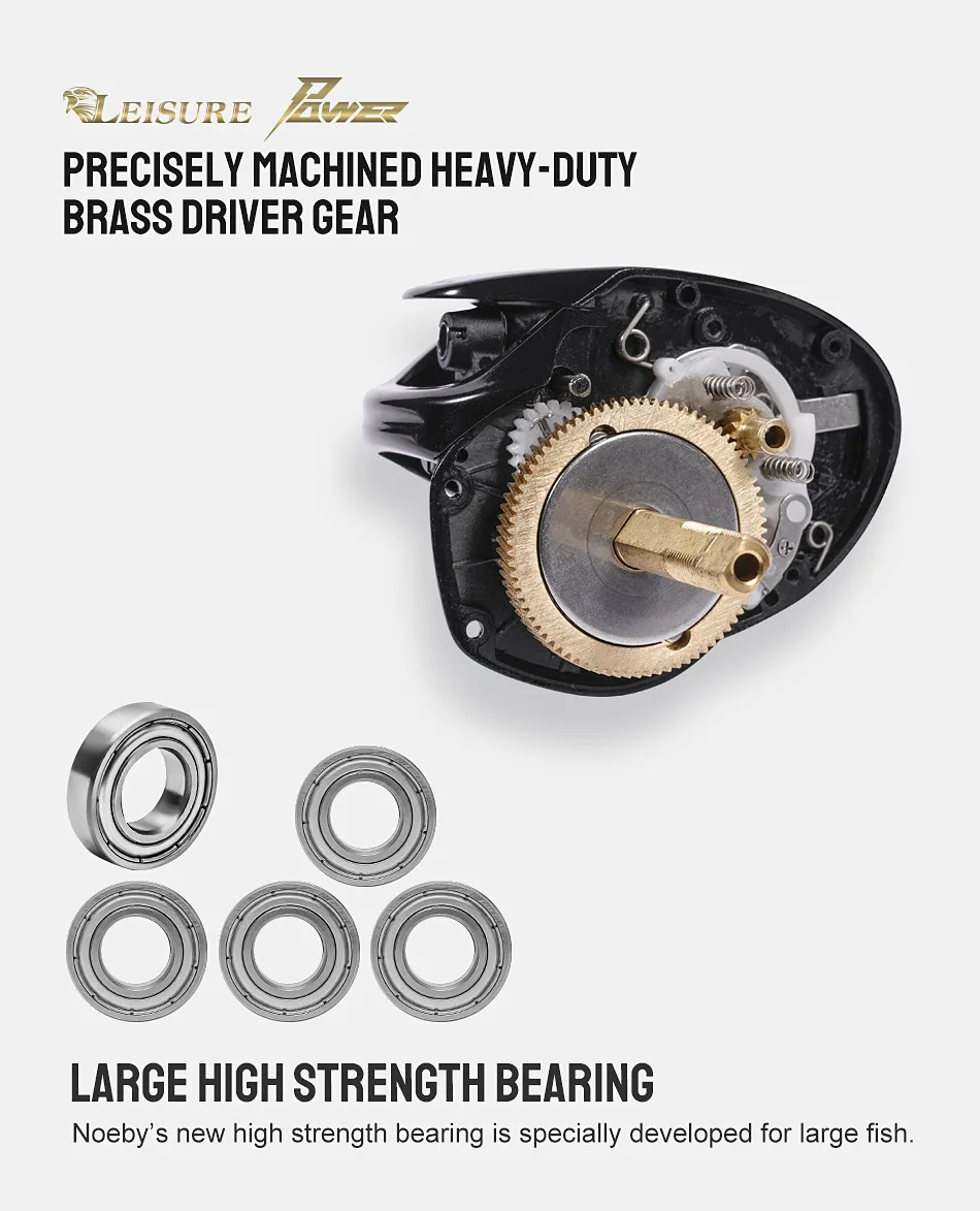 NOEBY Low Profile Baitcast Reel - 13KGS Drag & Carbon Fiber